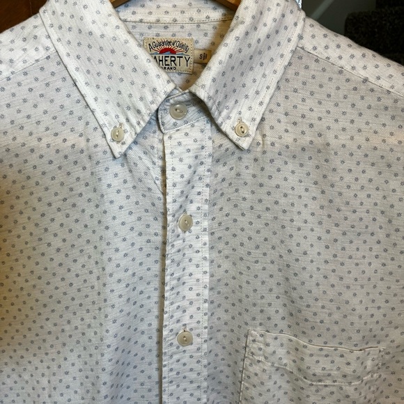 Faherty | Shirts | Faherty Mens White And Gray Patterned Shirt | Poshmark